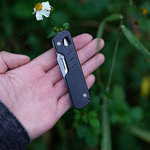 HorixGear 1 Pair Handle Patch Custom Titanium Scales for T4 Multitool (Titanium black)
