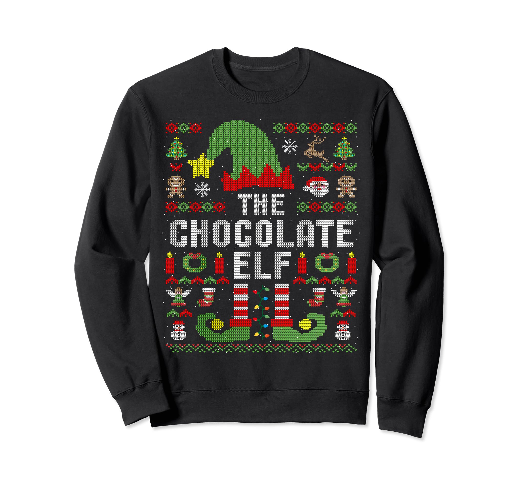 The Chocolate Elf Ugly Christmas Matching Family Group Sweatshirt
