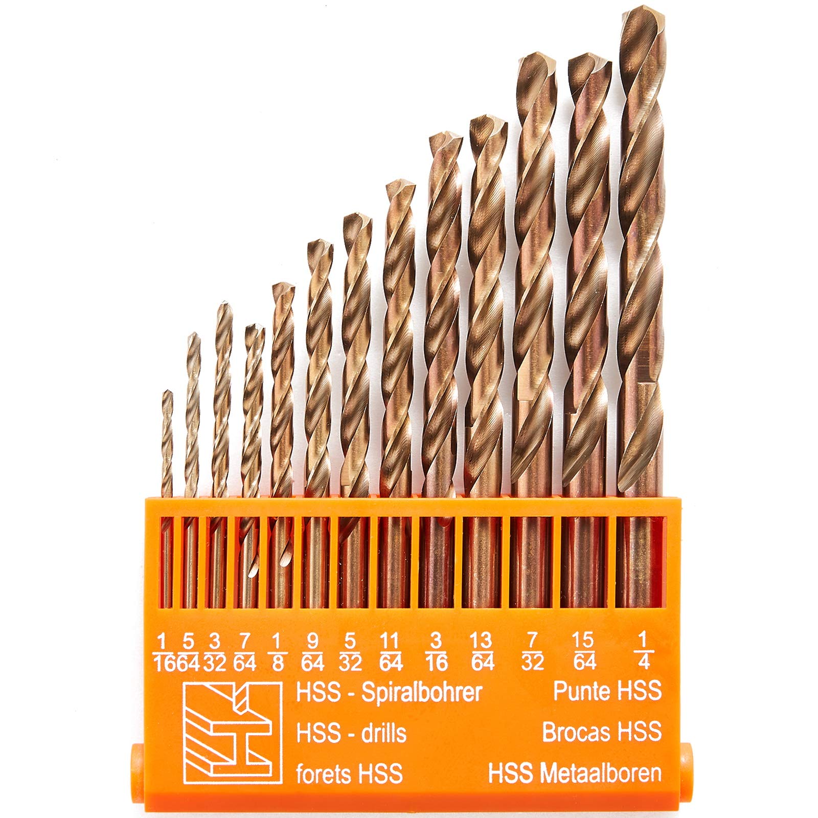VTEVER Cobalt Drill Bit Set M35 HSS 13-Piece Jobber Drill Bit Kit for Stainless Steel,Hard Metal,Cast Iron and Wood Plastic,1/16"-1/4"…