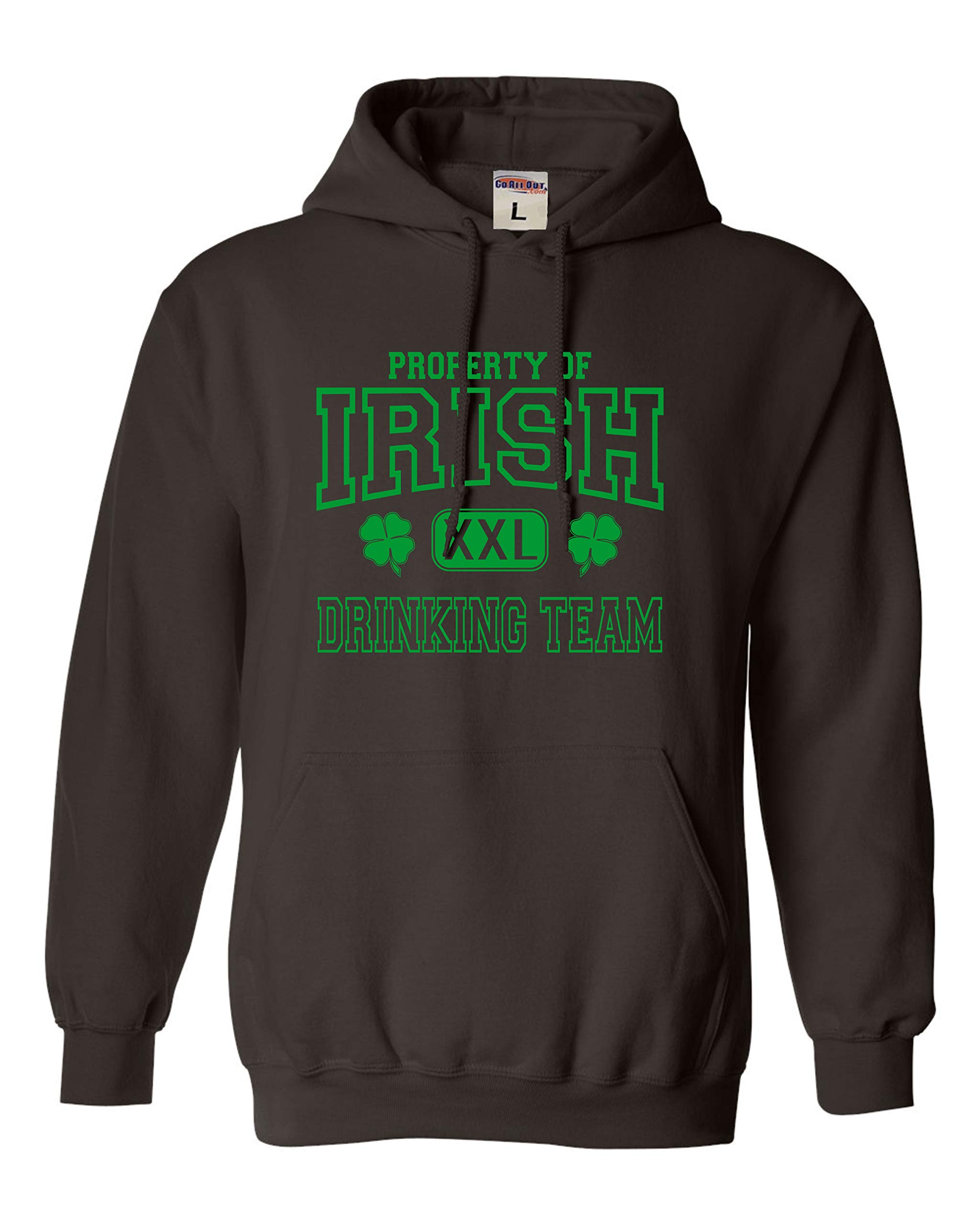 Go All Out XX-Large Chocolate Mens Property Of Irish Drinking Team St. Patricks Day Sweatshirt Hoodie