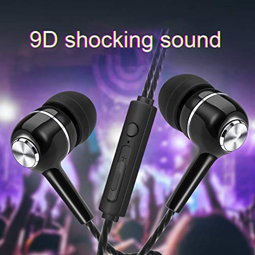 D-GROEE Earbuds Earphones, Wired Headphones in Ear, S12 Universal 3.5mm Earphone Wired Earbuds with Mic for Phone Green with Mic