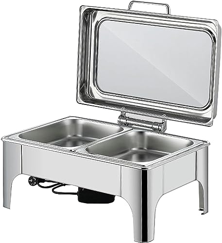 Chafing Dishes Food Warmers, Buffet Server Hot Trays in Stainless Steel, Electric Plate Warmer for Catering Buffet, Hot Plates for Keeping Food Warm (9l 1/2size)