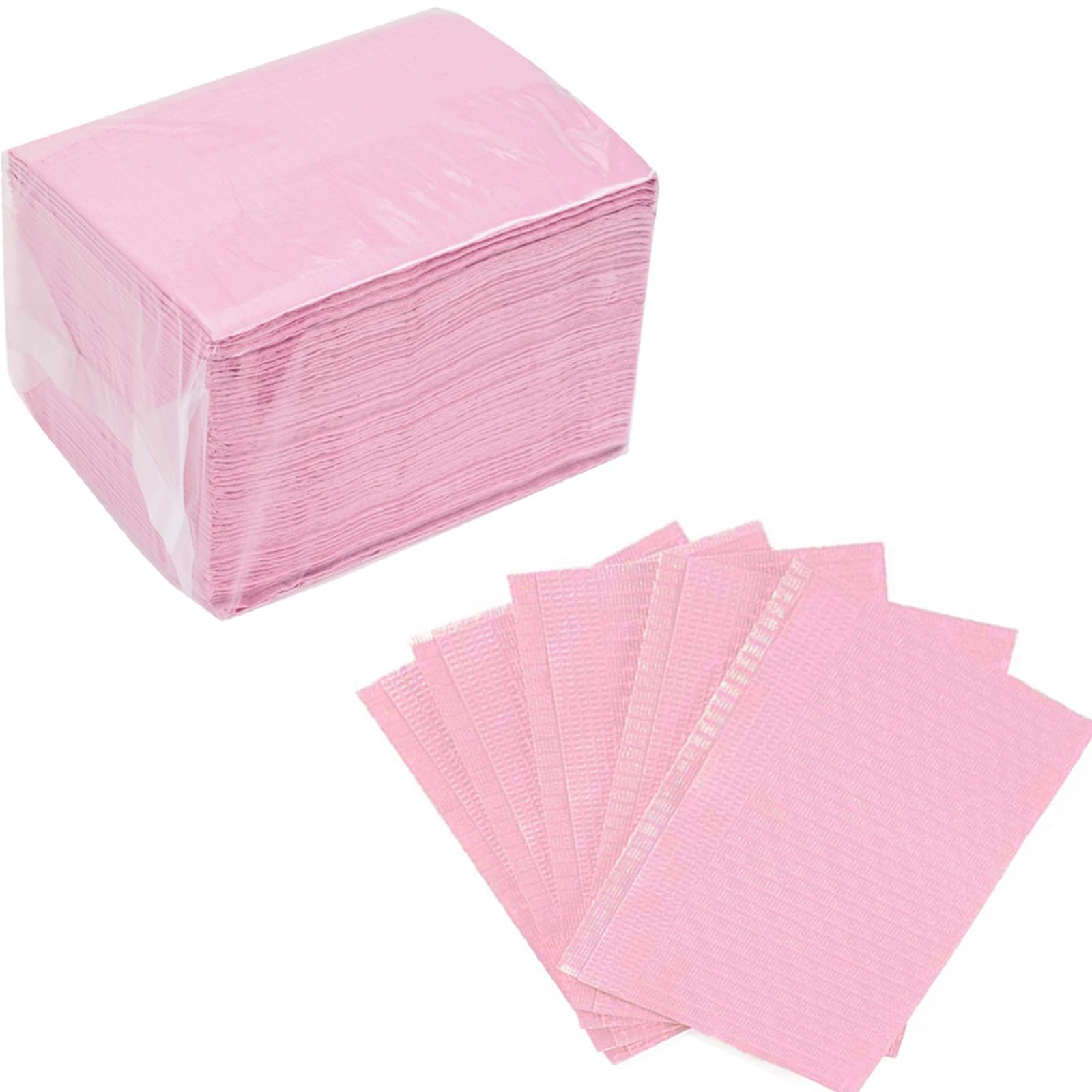 AREMOD 50pcs Disposable Nails Art Table Mat 3 Ply Nail Prep Paper Table Towels 13" x 18" Waterproof Tattoo Cover Tattooing Bibs Pads for Tattoo Supplies Acrylic Nail Supplies(pink)