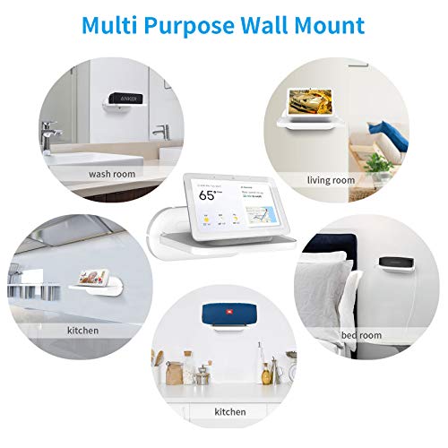 HomeMount Mount for Google Nest Hub - Wall Mount Holder Shelf Compaitble with Google Nest Hub/NEST HUB (2nd gen)/NEST HUB MAX (White)