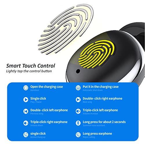 Awker A11 True Wireless Earbuds in Ear Bluetooth 5.3 Earphones Headphones, Touch Control with Charging Case, Built in Mic, Waterproof, TWS HiFi Stereo for Sport (White)