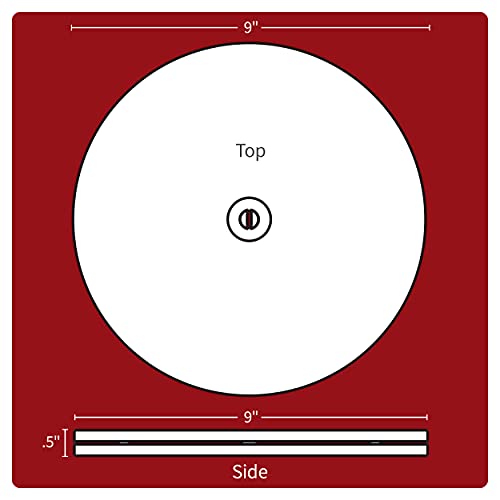 TROOPS BBQ 9” Lazy Susan Turntable Organizer for Table, Kitchen Countertop, Pantry, Cabinet, Spices, Makeup, TV, Rotating Swivel Base Clear Acrylic Plates, 50-lb Load Capacity, 1-Pack