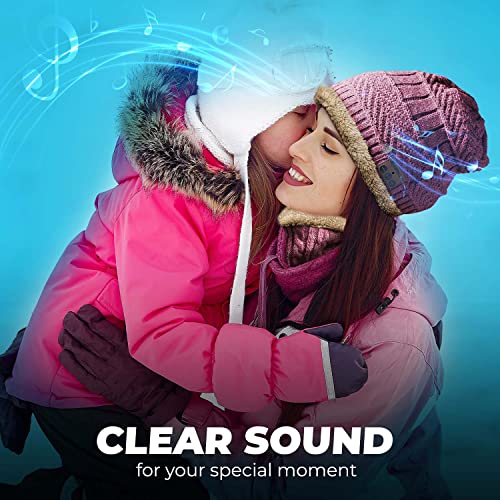 Bluetooth Beanie Wireless Hat with Scarf β Pink Headphone Beanie Hat with Upgraded Bluetooth 5.0 - Wireless Beanie Bluetooth Hat for Women - Warm Knitted Fleece Music Hat - Gorros con Bluetooth