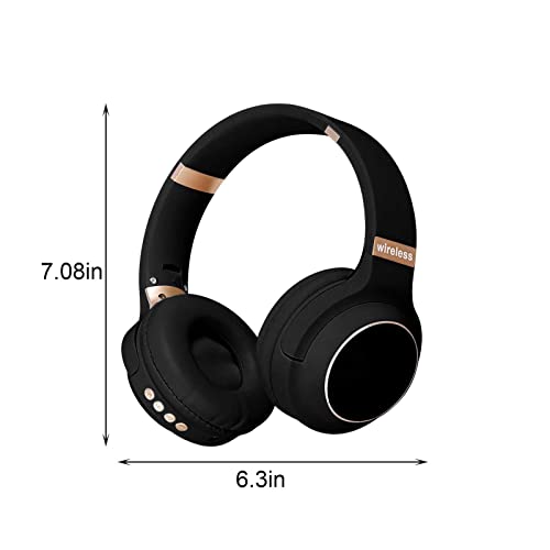 Head-Mounted Folding Wireless Bluetooth Headset - Metal Chip Bluetooth FM Pluggable Card Hi-Fi Stereo Surround Sound Headphones for Sports Working Office Gaming