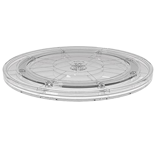 TROOPS BBQ 9” Lazy Susan Turntable Organizer for Table, Kitchen Countertop, Pantry, Cabinet, Spices, Makeup, TV, Rotating Swivel Base Clear Acrylic Plates, 50-lb Load Capacity, 1-Pack
