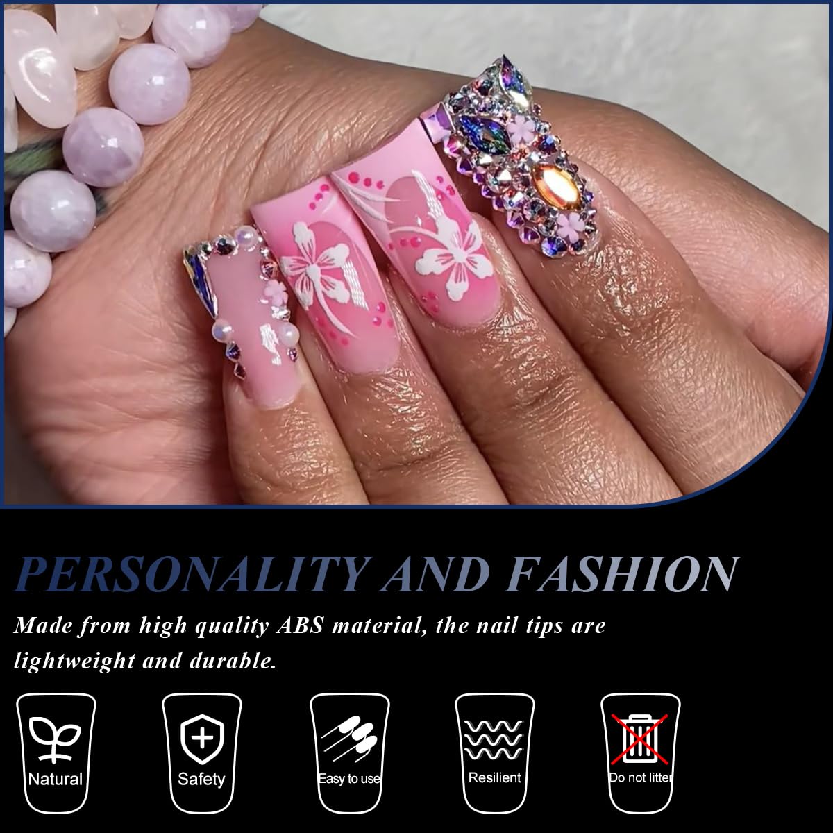 Moxluck Full Cover Duck Nail Tips,Clear Curved False Nail Tips 120Pcs Duck Acrylic Nails, Wide Short French Fake Nails For Extensions Home DIY Nail Tips Art 12 Sizes