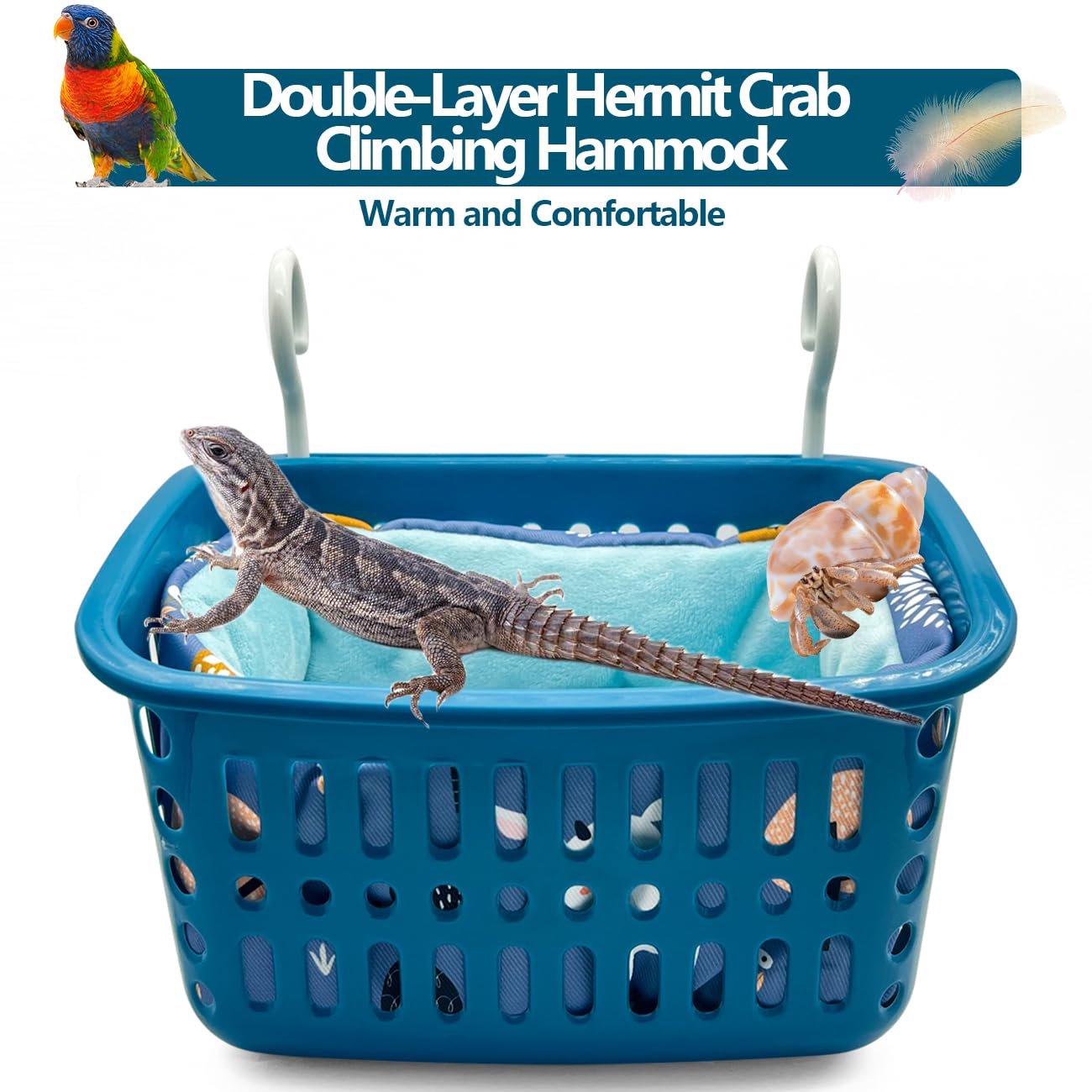 FlidRunest Large Warm Bird Nest House, Parrot Bird Bed Hanging Hammock Bed, Soft Bird Bed for Cage with blanket for Parrot Parakeet Cockatiel Conure Cockatoo African Grey