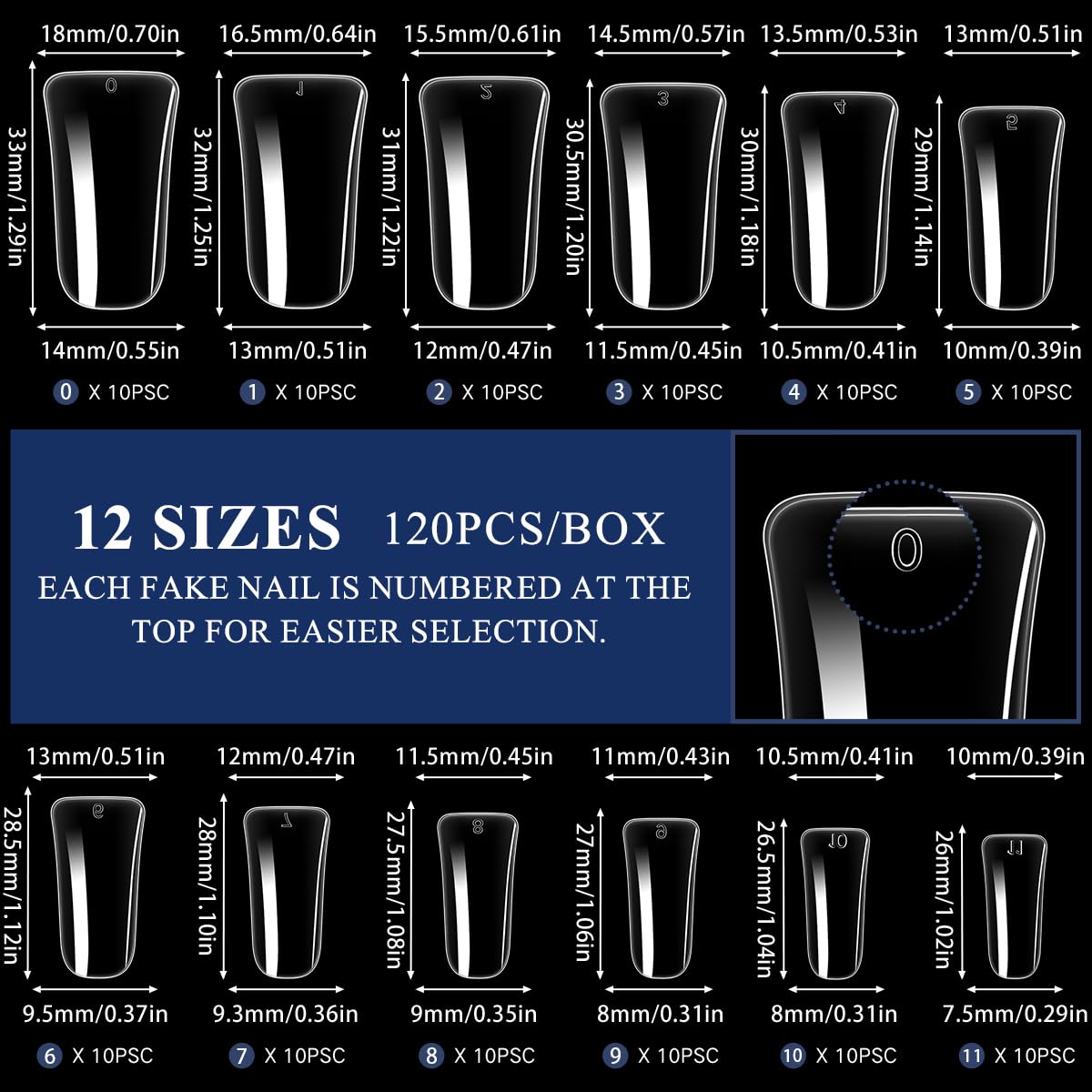 Moxluck Full Cover Duck Nail Tips,Clear Curved False Nail Tips 120Pcs Duck Acrylic Nails, Wide Short French Fake Nails For Extensions Home DIY Nail Tips Art 12 Sizes