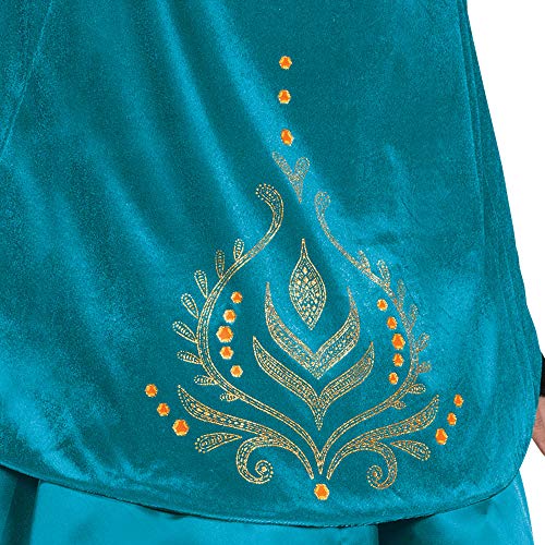 Disney Frozen 2 Anna Costume for Girls, Deluxe Dress and Cape Outfit, Child Size Medium (7-8)