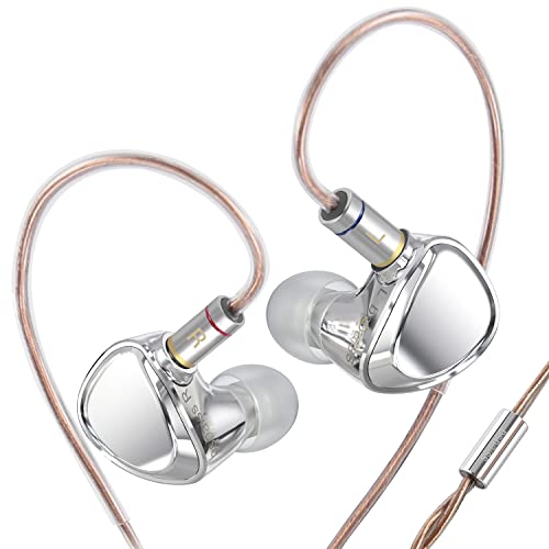 bsbaiss BS1 in Ear Monitor, Dynamic Hybrid 4BA+1DD Deep Bass Wired Earbuds Headphone, HiFi Stereo IEM Earphones with Detachable MMCX Connector for Audiophiles Musicians (Without Mic)