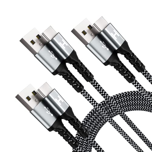 huaham USB C Cable 3Pack [3ft/6ft/10ft], USB A to Type C Cable 3A/60W Fast Charging Nylon Braided, USB C Charger Cord Compatible with Samsung Galaxy S22 S21 S10 Switch Note 10 LG Google Pixel MacBook