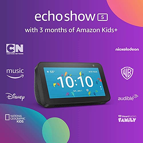 Echo Show 5 with 3 months of Amazon Kids+ (auto-renewal) - Charcoal
