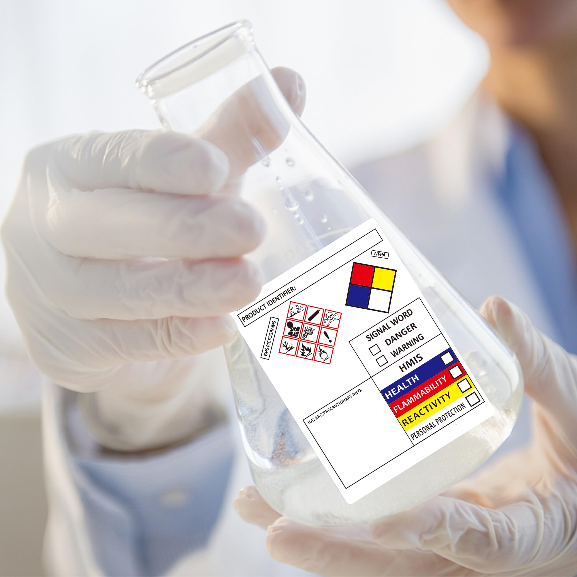Aleplay SDS OSHA Data Labels for Chemical Safety 3×4 Inch MSDS Stickers with GHS Pictograms HMIS & Hazard Compliant Secondary Containers, 100 Stickers Per Roll