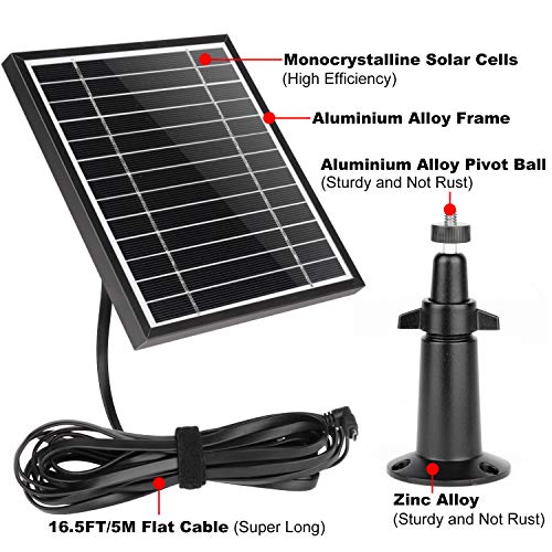 UYODM 3 Pack Solar Panel for Arlo Essential Spotlight | Weather Resistant, 16.5Ft Outdoor Power Charging Cable, Adjustable Mount | Not for Arlo HD Pro Pro2 Pro3 - Black