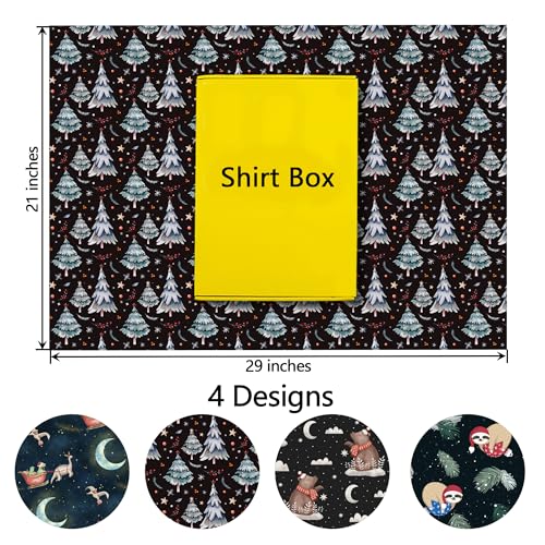 GIOLNIAY Black Christmas Wrapping Paper for Men Women Kids