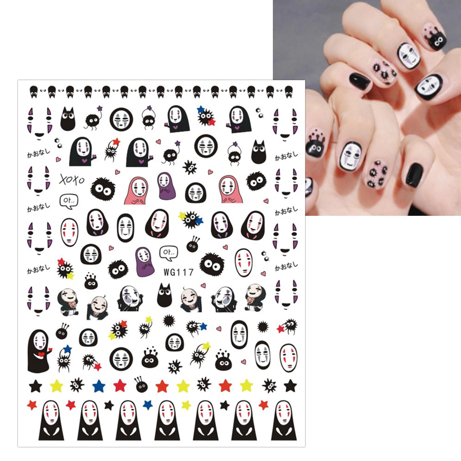 JMEOWIO 12 Sheets Halloween Nail Art Stickers Decals Self-Adhesive Pegatinas Uñas Skull Cute Horror Ghost Cat Witchy Bat Spook Nail Supplies Nail Art Design Decoration Accessories