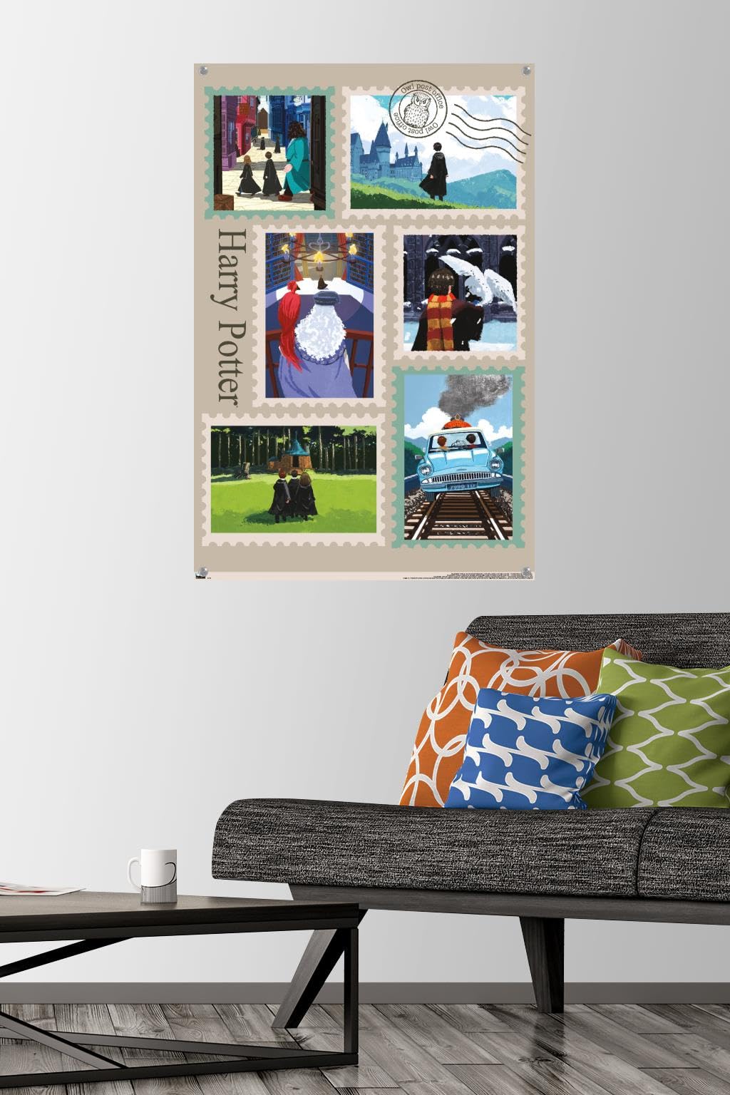 The Wizarding World: Harry Potter - Stamps Collage Wall Poster with Pushpins