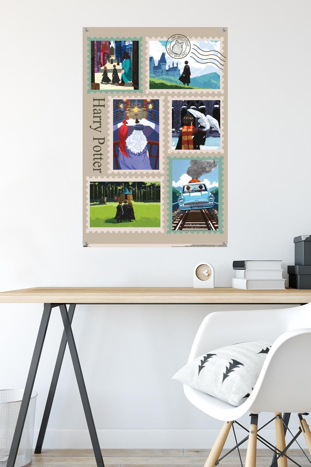 The Wizarding World: Harry Potter - Stamps Collage Wall Poster with Pushpins