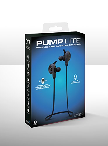 BlueAnt - Pump Lite HD Wireless Sportsbuds, IP54 Sweat-Proof, Siri and Google Integration (Black)