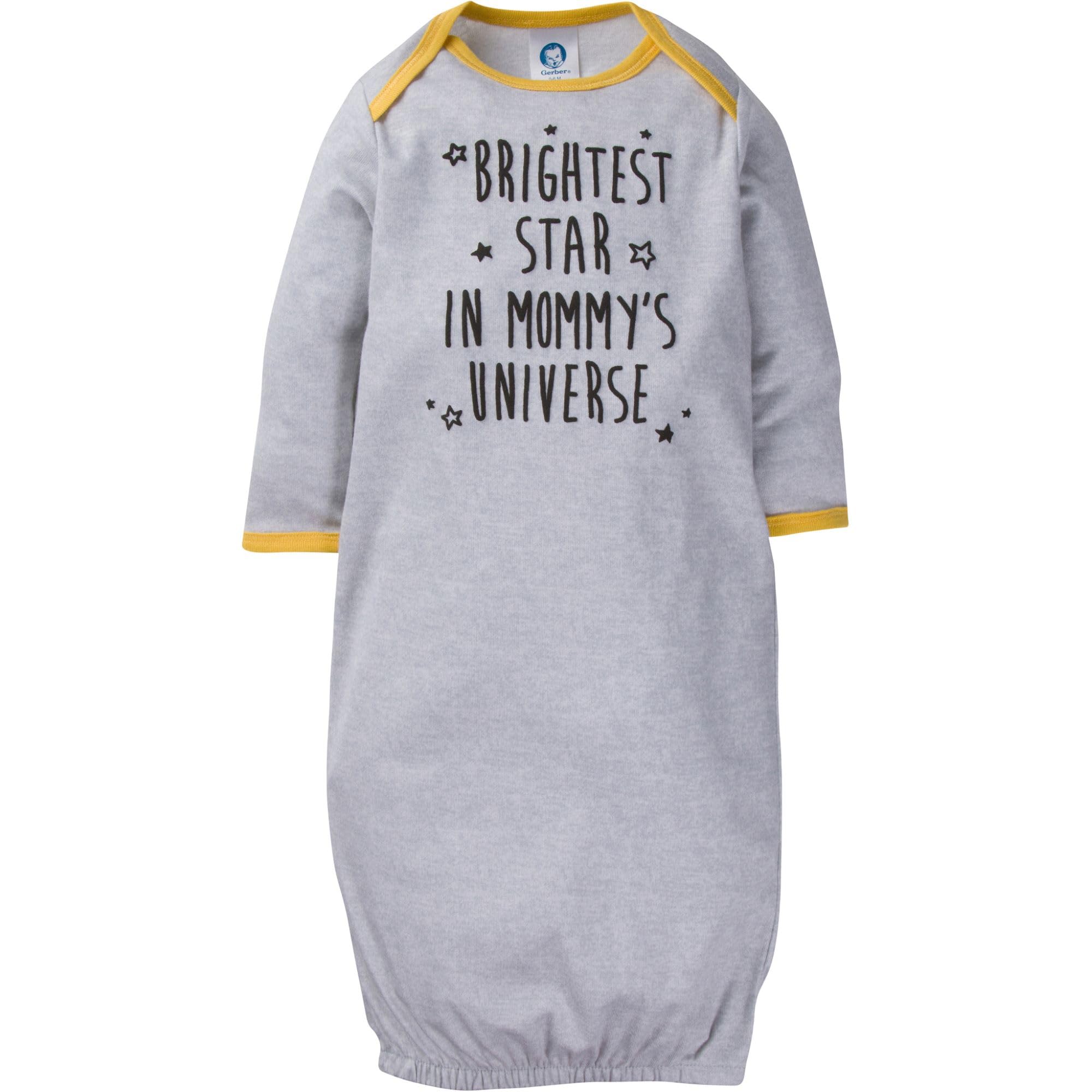 Gerber Unisex Baby Boy and Girls 4-Pack Sleeper Gown Star 0-6 Months