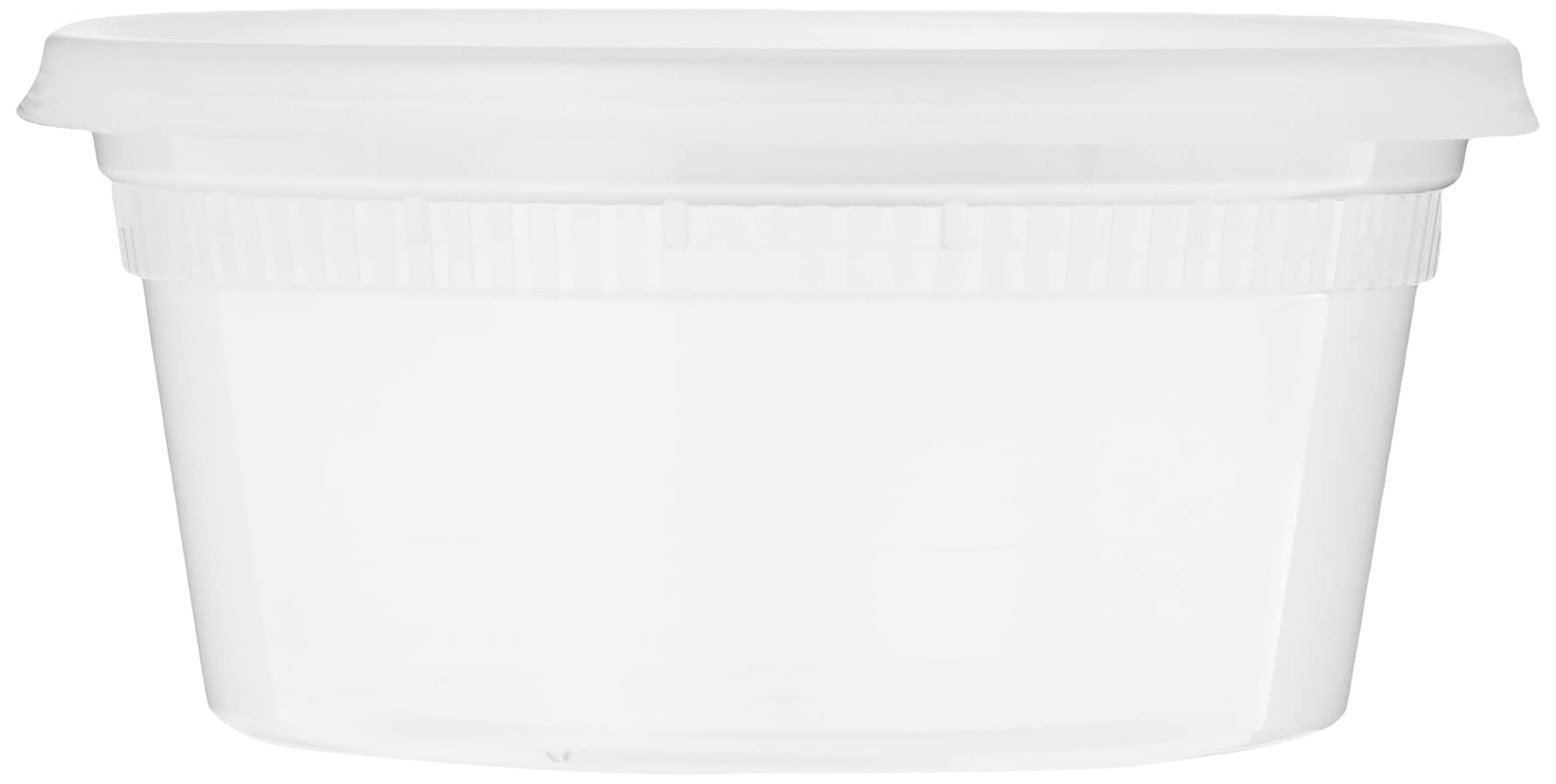 Asporto 12 Ounce To Go Boxes, 100 Microwavable Round Soup Containers - Clear Plastic Lids Included, Do Not Contain BPA, Clear Plastic Soup Containers, Disposable - Restaurantware