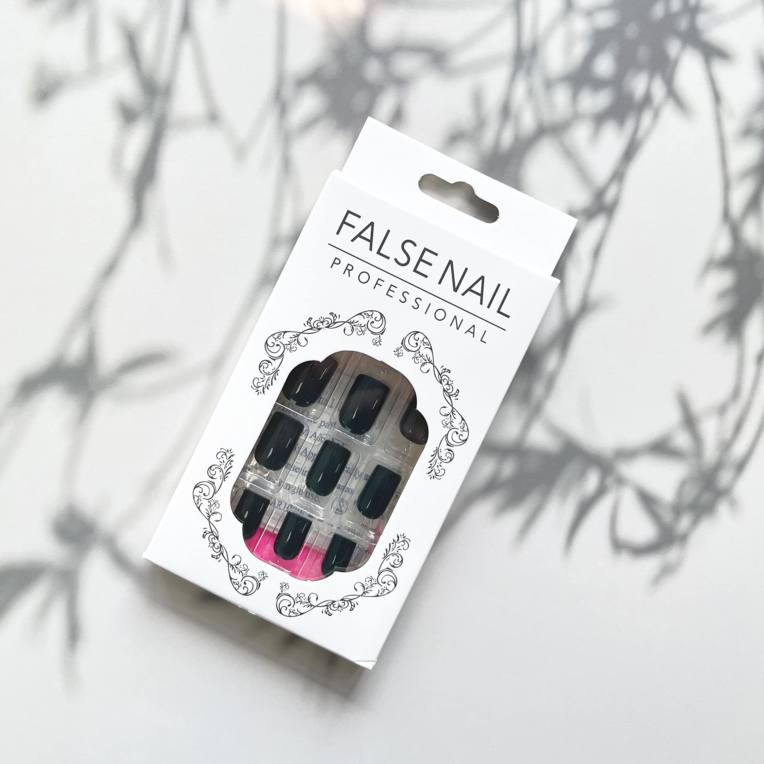 Blackish Green Press on Nails Short Square Fake Nails Solid Color Stick on Nails Summer Acrylic Nails Holiday Artificial Nails Glossy uñas postizas for Women Girls 24PCS