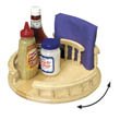 12" Large Lazy Susan W/ Napkin Holder and Decorative GuardÂrail