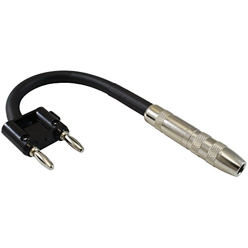 GLS Audio 1/4" to Banana Plug Adapter Cables 6". 1/4 Inch TS Mono Female to Male Banana Cords - 6 Inch Gender Changer Cable - 2 Pack