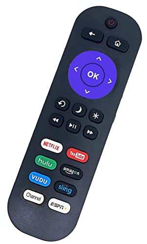 Replacement Roku TV Remote, Compatible with TCL/ONN/Element/Westinghouse/Haier/Hitachi/LG/Sanyo/JVC/Magnavox/RCA/Philips Roku Built-in Smart TVs