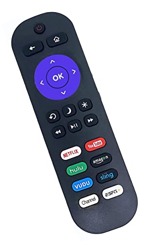 Replacement Roku TV Remote, Compatible with TCL/ONN/Element/Westinghouse/Haier/Hitachi/LG/Sanyo/JVC/Magnavox/RCA/Philips Roku Built-in Smart TVs