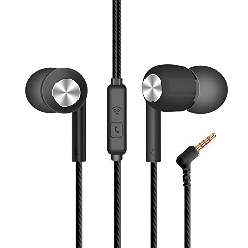 D-GROEE Earbuds Earphones, Wired Headphones in Ear, S32 Universal 3.5mm L-Shaped Plug Wired Earphone for Phone Black