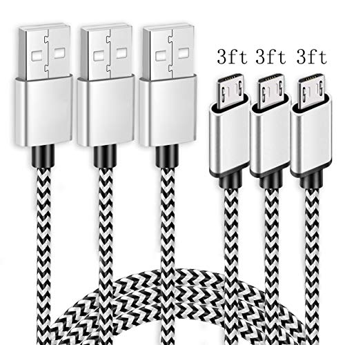 Kindle Fast Charging Cord, 3Pack 3ft Micro USB Android Charger Cable Quick Charge for Amazon Fire HD 6 7 8 10(1st-8th Gen) HDX 8.9" 9.7" Tablets and E-Reader(3rd-11th Gen), LG G3 G4,Stylo 2 3 Phone