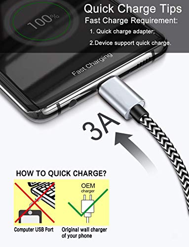 Kindle Fast Charging Cord, 3Pack 3ft Micro USB Android Charger Cable Quick Charge for Amazon Fire HD 6 7 8 10(1st-8th Gen) HDX 8.9" 9.7" Tablets and E-Reader(3rd-11th Gen), LG G3 G4,Stylo 2 3 Phone