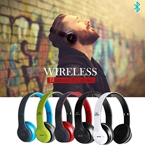 NCR P47 5.0+ EDR Wireless Rechargeable Bluetooth Over-Ear Headphones, Foldable Headset with Mic (Black)
