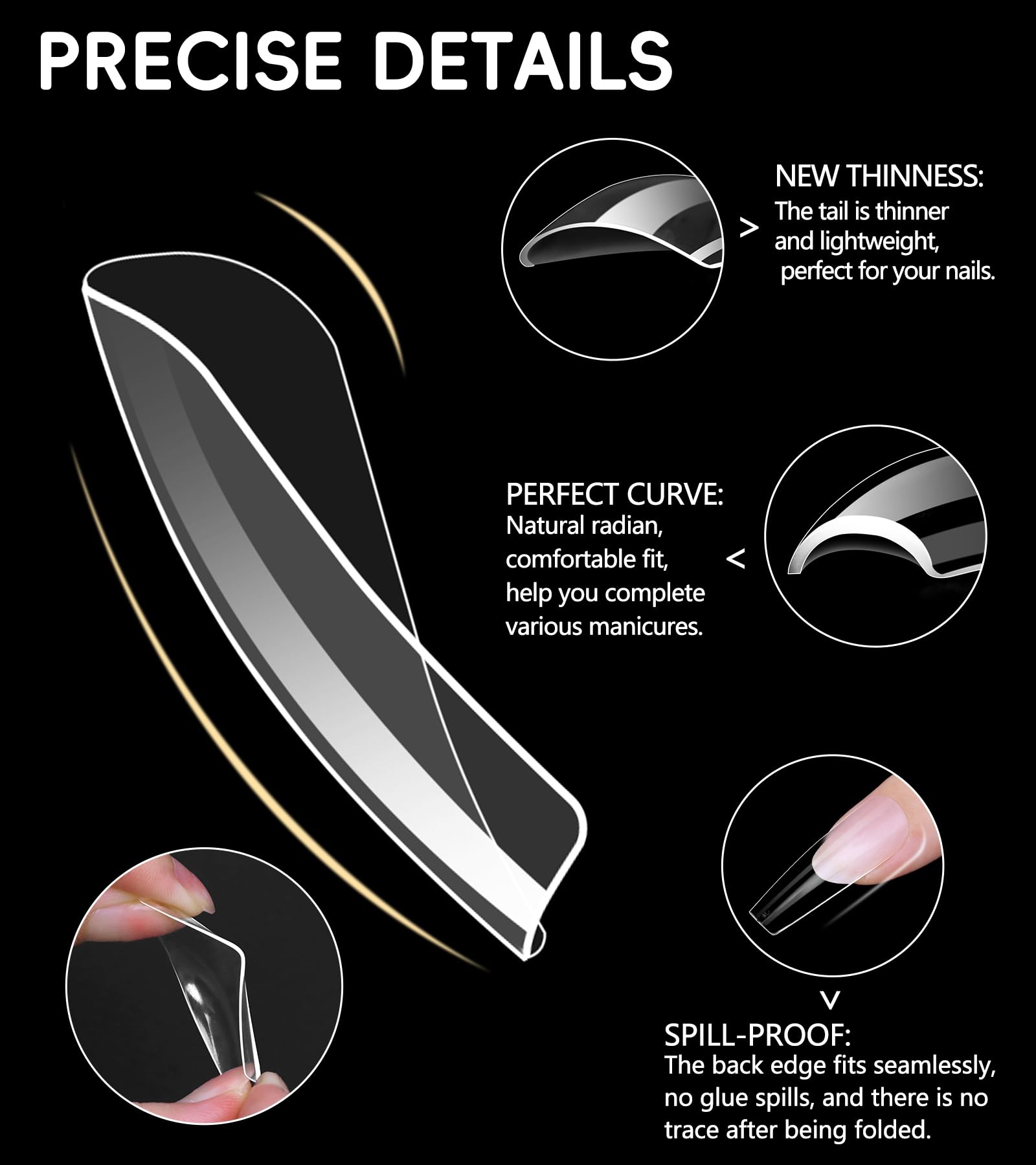 Yevyo 500 Pcs Clear Gel X Nail Tips Coffin Nail Tips False Nail Tips, Acrylic Fake Nail Soft Medium Coffin Shape Nail Extension Tips Extra Long Nail Tips Full Cover Nail Tips for Nail Arts DIY Home