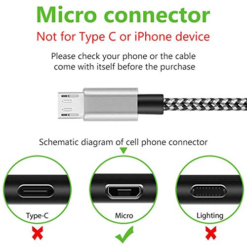 Kindle Fast Charging Cord, 3Pack 3ft Micro USB Android Charger Cable Quick Charge for Amazon Fire HD 6 7 8 10(1st-8th Gen) HDX 8.9" 9.7" Tablets and E-Reader(3rd-11th Gen), LG G3 G4,Stylo 2 3 Phone