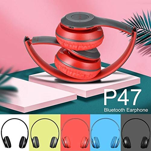 NCR P47 5.0+ EDR Wireless Rechargeable Bluetooth Over-Ear Headphones, Foldable Headset with Mic (Black)