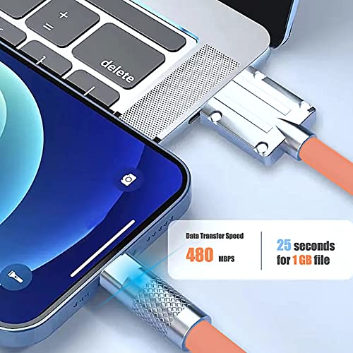 SoutinPro C USB Cable – 120W Extra Thick Data Transferring and Charging Cable for Smartphone and Tablet – Zinc Alloy and Silicone Phone Charger Type C Cable and Quick Transferring – For Samsung Galaxy