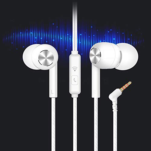 D-GROEE Earbuds Earphones, Wired Headphones in Ear, S32 Universal 3.5mm L-Shaped Plug Wired Earphone for Phone Black