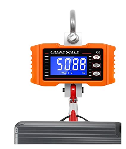 QHYXT Digital Crane Scale Digital Crane Scale 500kg/1000lb Industrial Heavy Duty Scale High Accuracy Electronic Hanging Scale with HD Large Screen with Accurate Senso