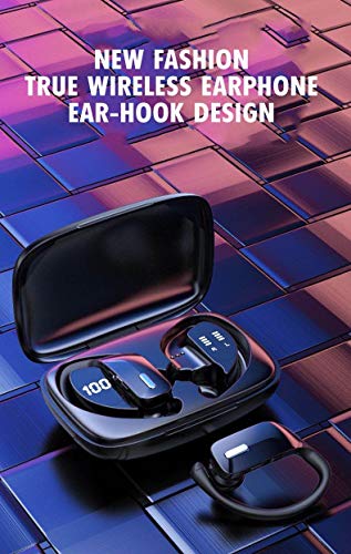 Wireless Earbuds Bluetooth Headphones Earphones in Ear with Microphone LED Display for Sports Running Workout Black