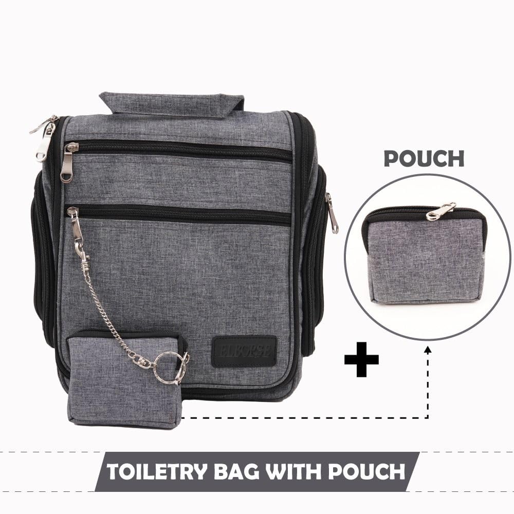 fjackets Toiletry Bag Grey Travel Containers For Toiletries With Cruise Ship Essentials - Road Trip Essentials -Airplane Travel Essentials, Travel Accessories - Bathroom & Shower Organizer