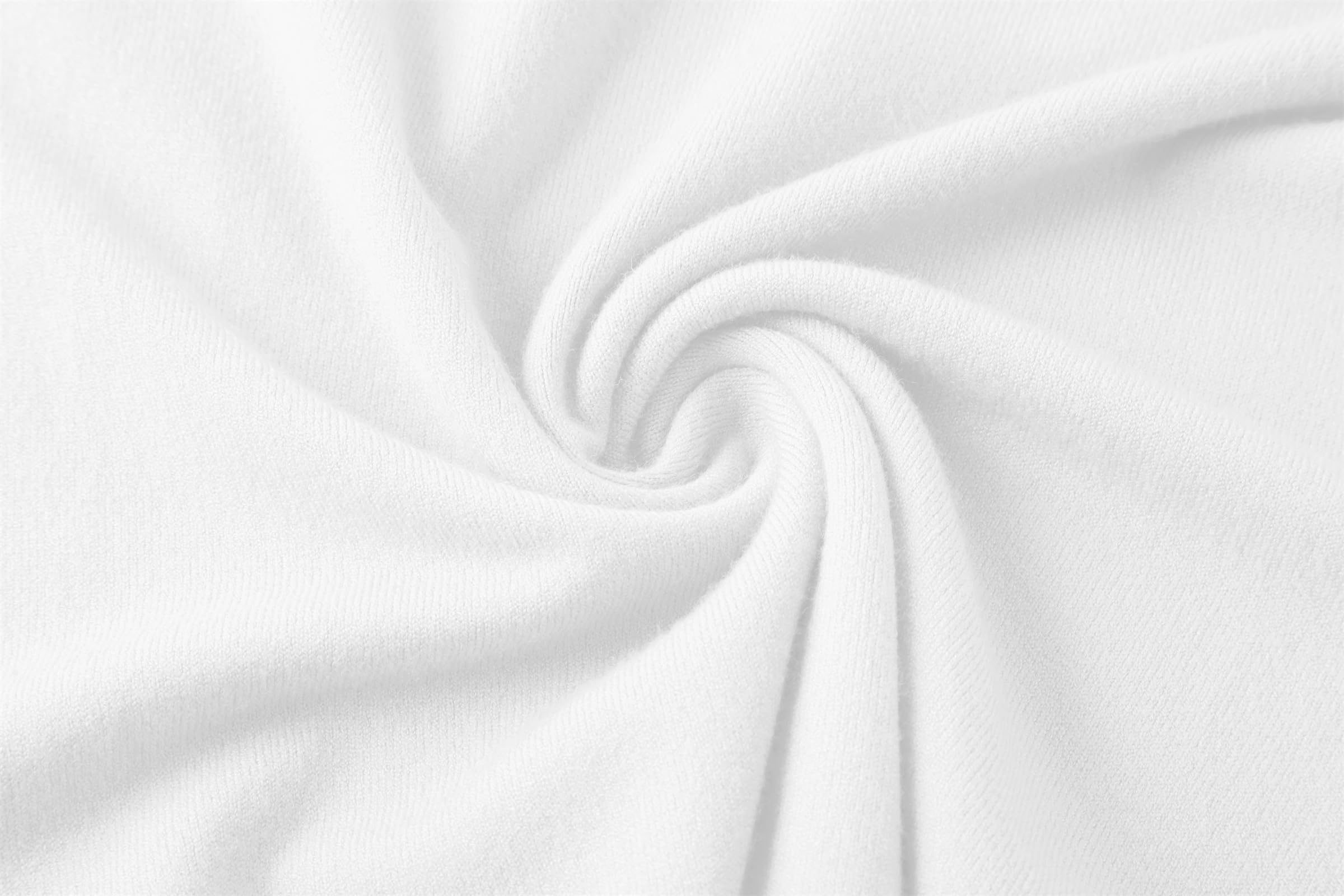 Women's Long Sleeve V Neck Sweater, Soft Pullover Knit Tops, X01 V Neck White, Small