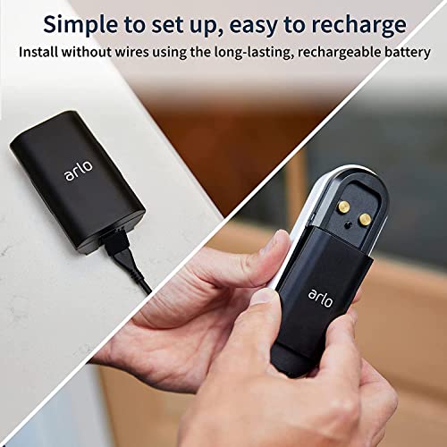 Arlo Essential Wire-Free Video Doorbell - HD Video, 180° View, Night Vision, 2 Way Audio, Direct to Wi-Fi No Hub Needed, Wire Free or Wired, White - AVD2001 RENEWED