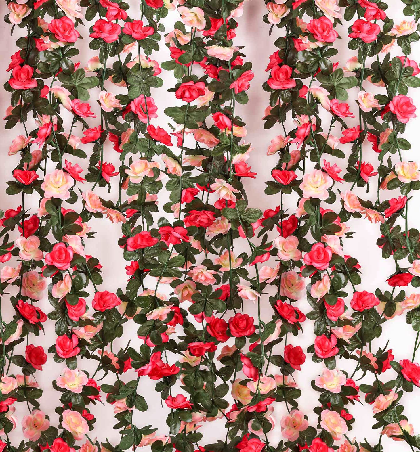 Miracliy 16 Pack 131 FT Flower Garland Decorations Plastic Artificial Flowers for Wedding Decoration Photo Booth Backdrop