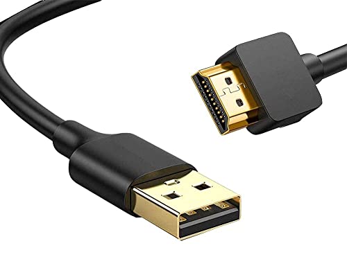 USB to HDMI Cable, USB 2.0 Male to HDMI Male Charger Cable Splitter Adapter - 0.5M/1.6FT